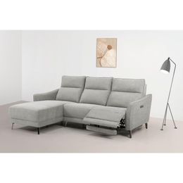 Inosign Ecksofa »TAYLER 3-Sitzer, L-Form (Breite 239cm), elektr. Relaxfunktion, USB A/C« und Recamiere, Liegefunktion durch Recliner,...