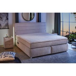Jockenhöfer JOCKENHÖFER GRUPPE Boxspringbett »Livia« inklusive LED-Beleuchtung, 4x USB-Ladeports, 7-Zonen-TTFK-Matratze beige 444/17