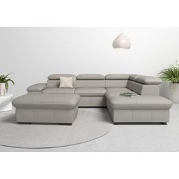 Home Affaire Ecksofa &raquo;Alberto L-Form&laquo; mit Kopfteilverstellung, wahlweise mit Bettfunktion grau Luxus-Microfaser Lederoptik (100% Polyester);Luxus-