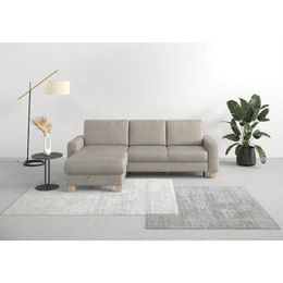 Home Affaire Ecksofa &raquo;Summer L-Form&laquo; mit Recamiere, mit oder ohne Bettfunktion und Bettkasten, Cord-Bezug grau 95% Polyester, 5% Polyamid