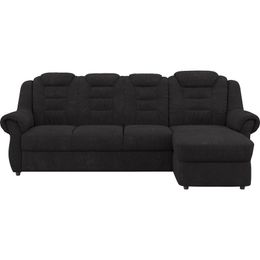 Home Affaire Ecksofa &raquo;Boston L-Form&laquo; mit hoher R&uuml;ckenlehne, wahlweise mit Bettfunktion schwarz 100% Polyester