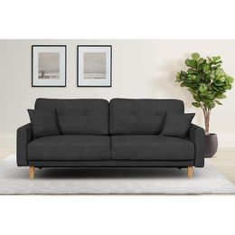 Home Affaire 3-Sitzer »TRIPLO optionale Schlafsofa mit Bettkasten, Maße B/T/H: 215/100/89 cm« Wahlweise Bettfunktion - Liegefläche 145x191 cm,...