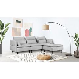 Andas Ecksofa »ALVIK L-Form« zusammengesetzt aus Modulen, erweiterbar mit Modulen der Serie silber