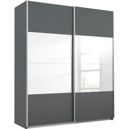 Rauch Schwebetürenschrank »Quadra« mit Spiegelelementen grau metallic/Spiegel