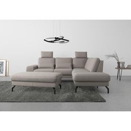 Sit & More sit&more Ecksofa &raquo;Cinturo L-Form&laquo; inklusive Sitztiefenverstellung und Federkern, Sitzh&ouml;he 48 cm grau