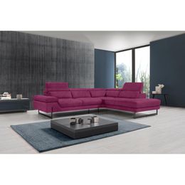 Egoitaliano Ecksofa »Queenie, extravagantes Sofa mit erstklassigem Sitzkomfort« mit verstellbarer Armlehne und Kopfteilen für Wohlfühlkomfort fuchsia