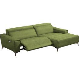 Egoitaliano Ecksofa »Suzette, Designsofa mit hohem Sitzkomfort« mit Recamiere, inkl. 1 elektronischen Relaxfunktion, L-Form kiwi