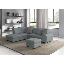 Sit & More SIT&MORE Ecksofa »Luxor L-Form« wahlweise mit Bettfunktion, Stauraum und Kopfteilverstellung aqua