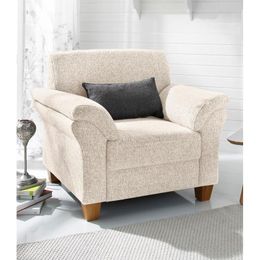 Home Affaire Sessel &raquo;Borkum&laquo; mit Federkern beige Struktur (100% Polyester);Luxus-Microfaser ALTARA NUBUCK (100% Polyester);MELROSE (100% Polyester);