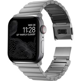 Nomad Smartwatch-Armband »Strap Titanium V2 42/44/45/49mm« silberfarben Kompatibel mit allen Apple-Watch-Modellen in den Größen 42mm, 44mm, 45mm...