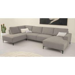 Home Affaire Wohnlandschaft »Tournon U-Form, XXL Sofa, Breite 333 cm, Webstoff, Chenille« Designsofa im nordischen Stil, Wellenunterfederung,...