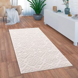Paco Home Läufer »Stilo 865« rechteckig 10 mm Höhe Hoch-Tief Effekt, Ornament, auch als Teppich, In- und Outdoor geeignet Creme Obermaterial: 100%...