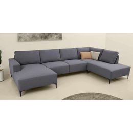 Home Affaire Wohnlandschaft »Tournon U-Form, XXL Sofa, Breite 333 cm, Webstoff, Chenille« Designsofa im nordischen Stil, Wellenunterfederung,...