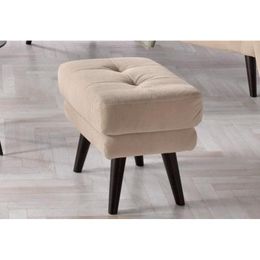 Andas Hocker »Hemmink« mit Knopfheftung beige