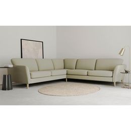 Home Affaire Ecksofa »MARSEILLE 278/278 cm, L-Form, Webstoff, Flachgewebe, Filzoptik« gleichschenklig, Massivholzbeine, Landhausstil,...