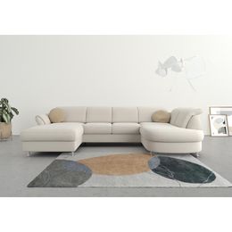 Sit & More SIT&MORE Wohnlandschaft »Apulia U-Form« wahlweise Bettfunktion, Bettkasten und Kopf- und Armteilverstellung creme