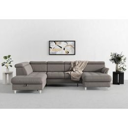 Sit & More SIT&MORE Wohnlandschaft »Marano U-Form« inklusive Kopfteilverstellung, wahlweise mit Bettfunktion, Bettkasten grau 38