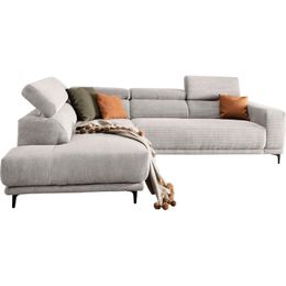 Alina Ecksofa &raquo;Hikari&laquo; wahlweise mit Sitzvorzug, in modernem Cordstoff, Breite 276 cm grau Cord GCT (92% Polyester, 8% Nylon)