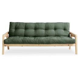 Karup Design Schlafsofa Mit Holzstruktur, inkl. Futonmatratze, Liegefläche 130x190 cm olivgrün
