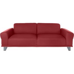 W.Schillig 2,5-Sitzer &raquo;montanaa&laquo; mit Metallkufen in Silber matt, Breite 232 cm rot