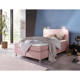 Collection AB Boxspringbett inkl. LED-Beleuchtung und Topper rosa