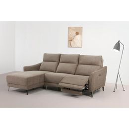Inosign Ecksofa »TAYLER 3-Sitzer, L-Form (Breite 239cm), elektr. Relaxfunktion, USB A/C« und Recamiere, Liegefunktion durch Recliner,...