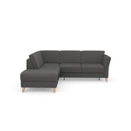 Sit & More SIT&MORE Ecksofa »Visby L-Form« Wahlweise mit Bettfunktion und Stauraum, frei im Raum stellbar grau