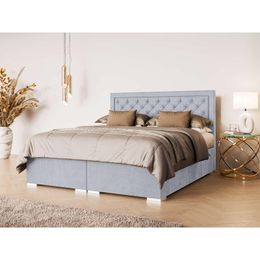 LEONIQUE Polsterbett »SACY mit Matratze und Topper, in 2 Breiten (160 und 180 cm)« Boxspringbett mit Kopfteil, Bettkasten, Matratze (BFK/TFK) und...