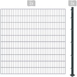 Arvotec Einstabmattenzaun &raquo;ESSENTIAL 200 zum Einbetonieren&laquo; Zaunh&ouml;he 200 cm, Zaunl&auml;nge 2 - 60 m anthrazit