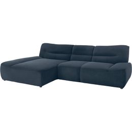 DOMO collection Ecksofa »Cesena moderne Polsterecke mit flachen Armlehnen, L-Form« fester Sitzkomfort, frei im Raum stellbar dunkelblau