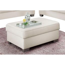 DOMO collection Hocker &raquo;Amando&laquo; beige PRIMABELLE -Microfaser aus 100% Polyester, ;SOFTLUX -Kunstleder;Strukturstoff aus 90% Polyester, 10% Polyacryl;