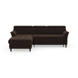 Sit & More SIT&MORE Ecksofa »Marano L-Form« inklusive Kopfteilverstellung, wahlweise mit Bettfunktion, Bettkasten espresso