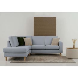 Andas Ecksofa »Tvinno« im skandinavischen Stil, L-Form, mit Massivholzfüßen, Breite 230 cm gray