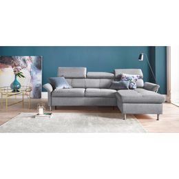 exxpo - SOFA FASHION Ecksofa »Maretto, bequem und komfortabel, L-Form« inkl. Kopf- bzw. Rückenverstellung, wahlweise mit Bettfunktion beige