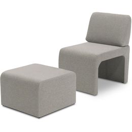 DOMO collection Sessel &raquo;mit Hocker 700017 ideal f&uuml;r kleine R&auml;ume, platzsparend, bequem&laquo; Hocker unter dem Sessel verstaubar, lieferbar in nur 2 Wochen 
