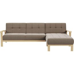 Sit & More sit&more Ecksofa &raquo;Billund L-Form&laquo; Armlehnen aus Buchenholz in natur, verschiedene Bez&uuml;ge und Farben braun 95% Polyester 5% Polyamid