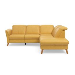 Sit & More sit&more Ecksofa &raquo;Romero L-Form&laquo; wahlweise mit oder ohne TV-Funktion, Bettfunktion, Bettkasten gelb 100% Polyester