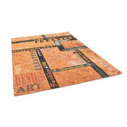 Gino Falcone Teppich »Cosima-115« rechteckig 3 mm Höhe flachgeweber Jaquard-Teppich, mit Chenillegarn, modernes Design orange Obermaterial: 70%...