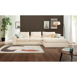 Alina Ecksofa »Sandy« mit Recamiere, in modernem Cordstoff creme GCT 11
