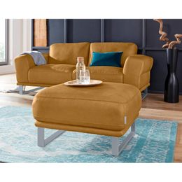 W.Schillig Hocker &raquo;montanaa&laquo; mit Metallkufen in Silber matt, Breite 71 cm gelb