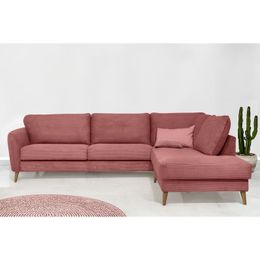 Home Affaire Ecksofa »MARSEILLE 278/202 cm, L-Form, Ottom. rechts/links, verschiedene Bezüge« Massivholzbeine Eiche, Landhausstil,...