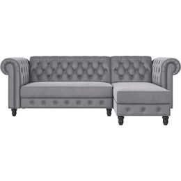DOREL HOME Ecksofa »Felix, L-Form, 241 cm (Liegefl.108x195 cm), Recamiere tauschbar, « verstellb. Rückenlehne, Bett-Funktion, Velours, Kunstleder,...