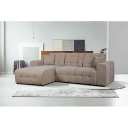 Home Affaire Ecksofa »Nosia L-Form« incl. 2 Zierkissen, mit feiner Steppung taupe 0