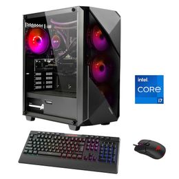 Hyrican Gaming-PC »Striker 6919« Windows 11 schwarz WLAN AC, ARGB-Beleuchtung Front, 2x PS/2, 2x USB 3.2 Gen1, 4x USB 2.0, 1x RJ-45 port, 3x Audio,...