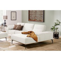 W.Schillig Ecksofa »run, Designsofa mit tollem Sitzkomfort, bequem, L-Form« mit Holzsockel, Füße in Schwarz pulverbeschichtet, Breite 319 cm white Z73