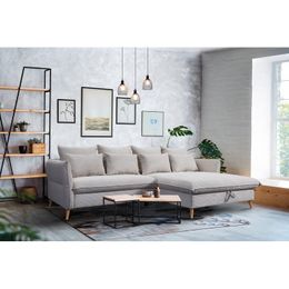 exxpo - SOFA FASHION Ecksofa »WALPY, elegant und modern, hoher Sitzkomfort, schmale Armlehnen« L-Form, wahlweise mit Bettfunktion und Bettkasten,...
