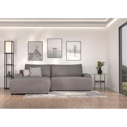 Trendmanufaktur Ecksofa »Fordon, Schlafsofa mit Bettkasten, Couch in L-Form, Breite 250 cm« in Struktur LUMOS, 3D-Effekt, anthrazit, Recamiere...