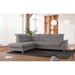 Sit & More SIT&MORE Ecksofa »Astoria L-Form« wahlweise mit motorischer Relaxfunktion hellgrau
