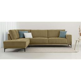 Places of Style Ecksofa »Polsterecke Oland, Struktur, Flachgewebe, Luxus-Microfaser, Boucle« L-Form, 289 cm, Wellenunterfederung, Skandi-Design,...