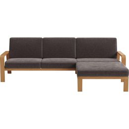 Sit & More SIT&MORE Ecksofa »Kolding L-Form« Armlehnen aus eichefarbigem Buchenholz, verschiedene Bezüge und Farben anthrazit